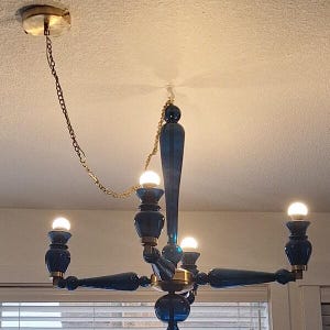 Blue Beaded Chandelier Light Fixture - Kitchen Island Light - Ceiling ...