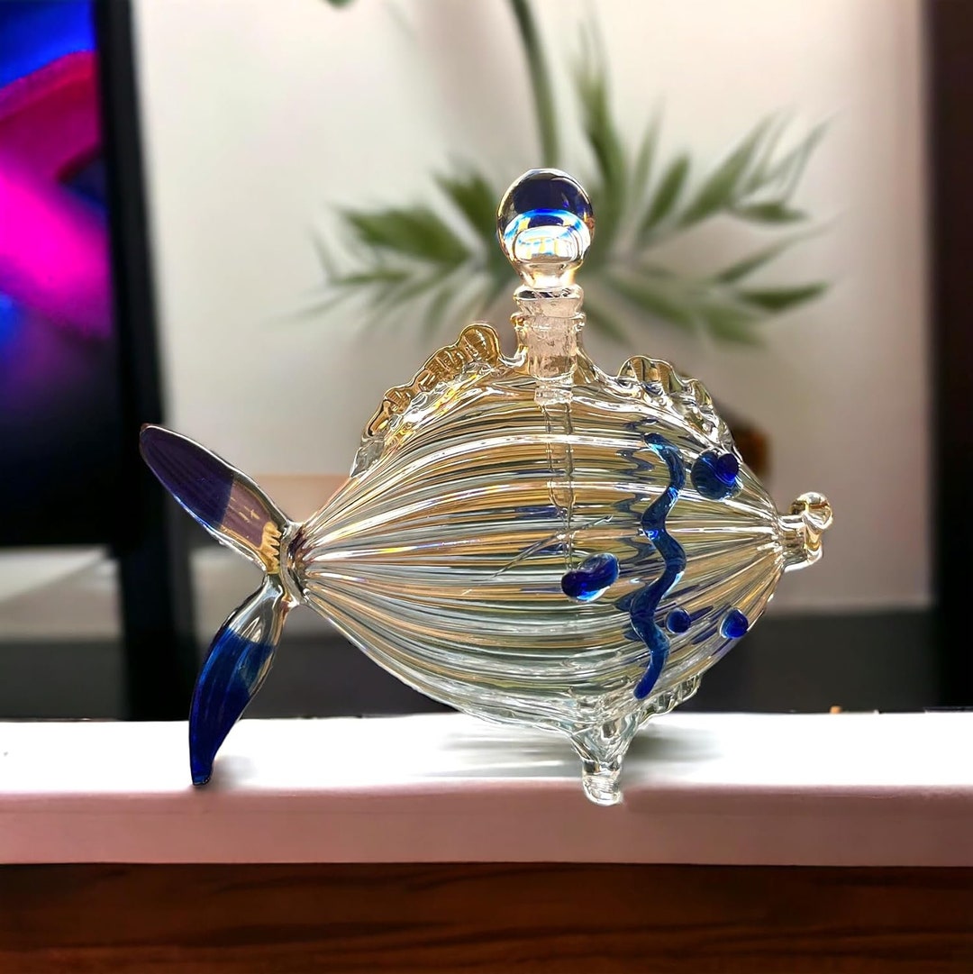 Fish Perfume Bottle With Stopper | Fragrance Bottles | Blown Glass ...