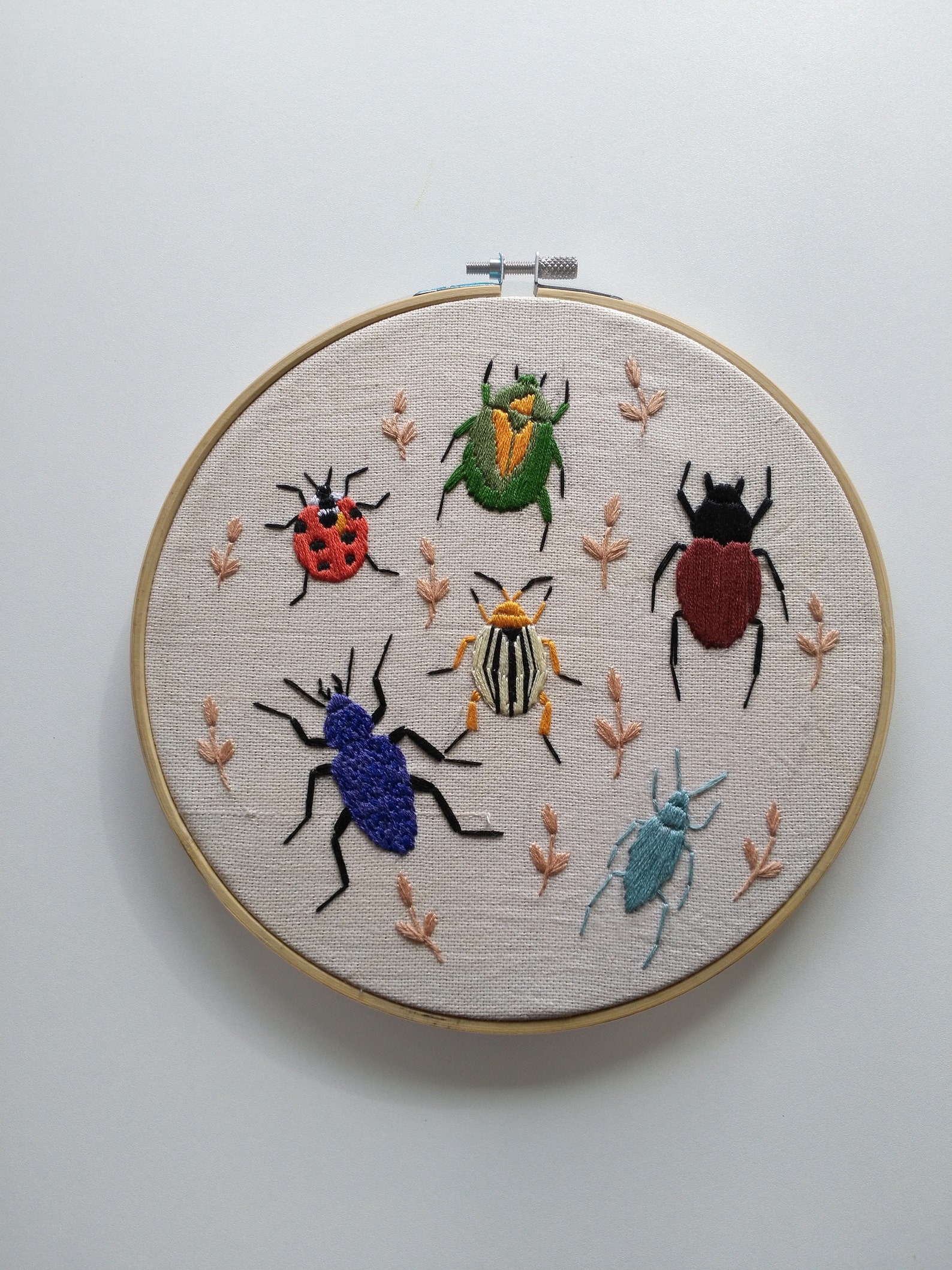 Beetles Embroidery Pattern pdf. Digital tutorial insects hand | Etsy