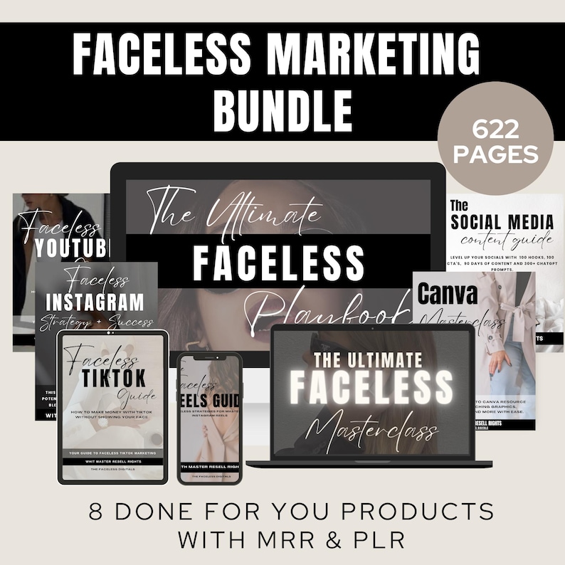 The Ultimate Faceless Marketing Bundle Master Resell Rights & PLR Faceless Masterclass Content ...