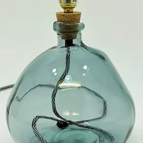 Glass Lamp Base Grey - Etsy UK