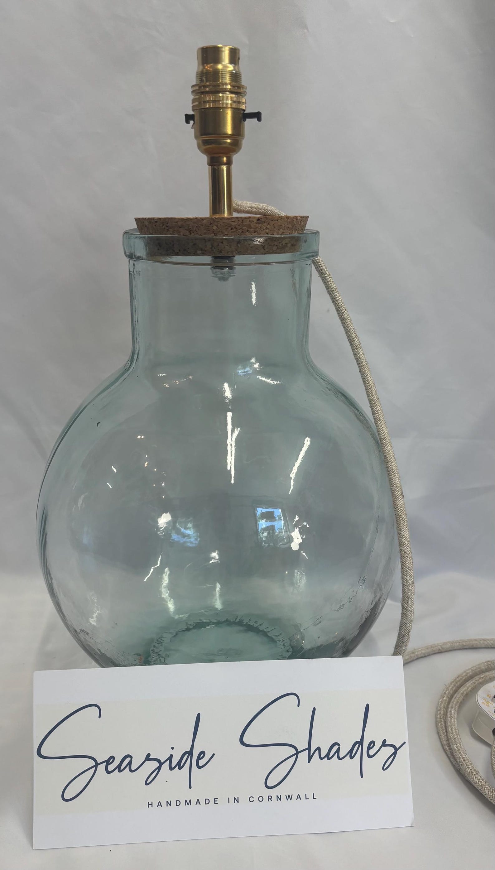Handmade Recycled Glass Table Lamp – Terrarium Display With Cork Lid - Etsy