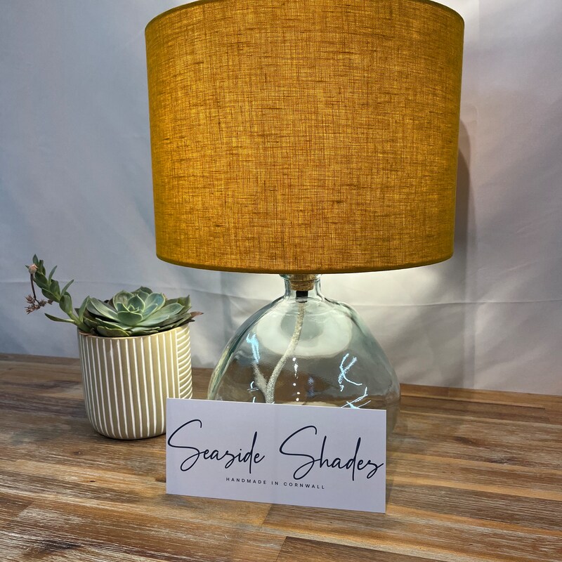 Lampshade Mustard Linen - Etsy UK