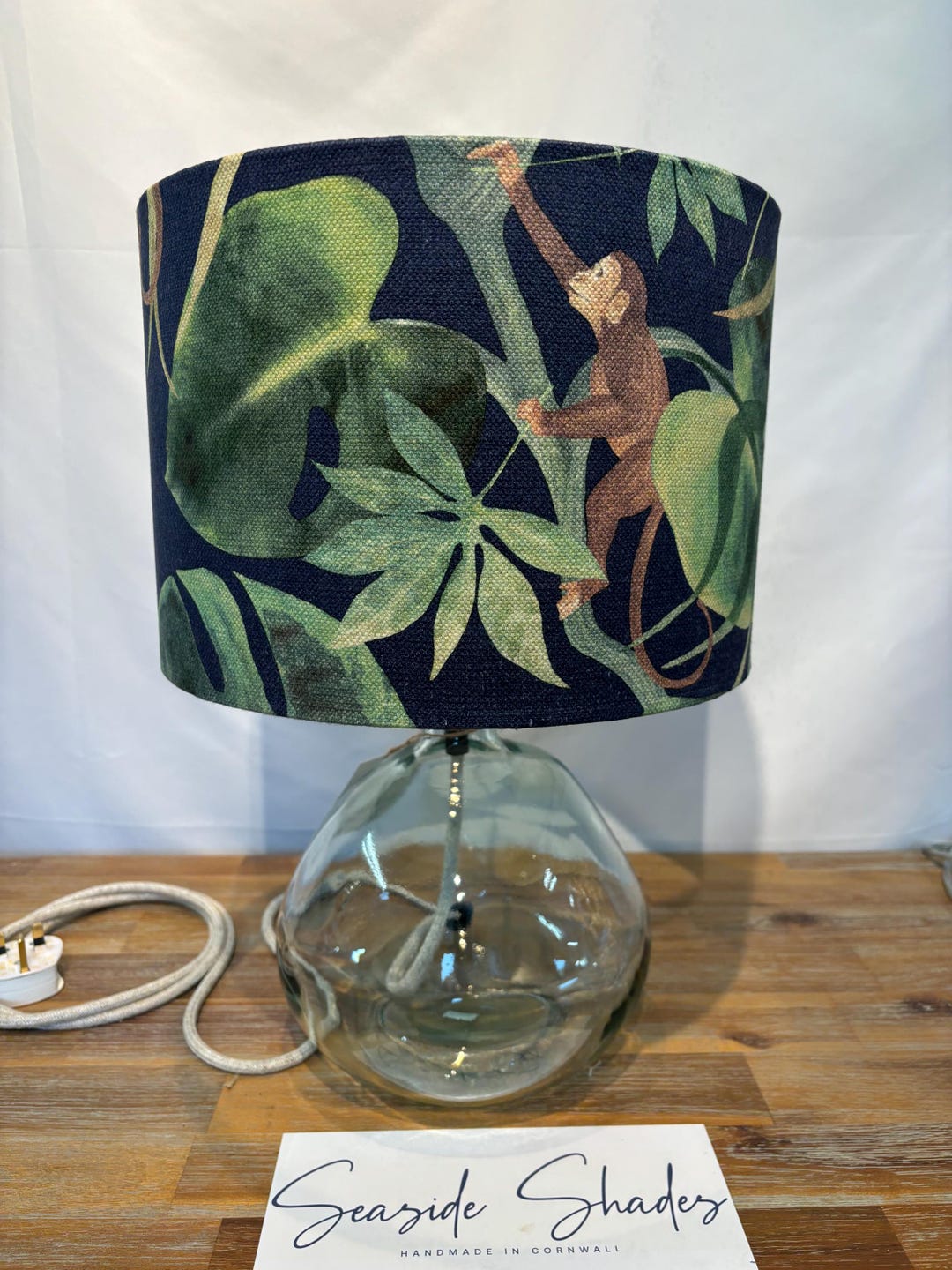 Monkey Lampshade | Indigo Monkey Lamp Shade | Drum Lampshade | Uno ...