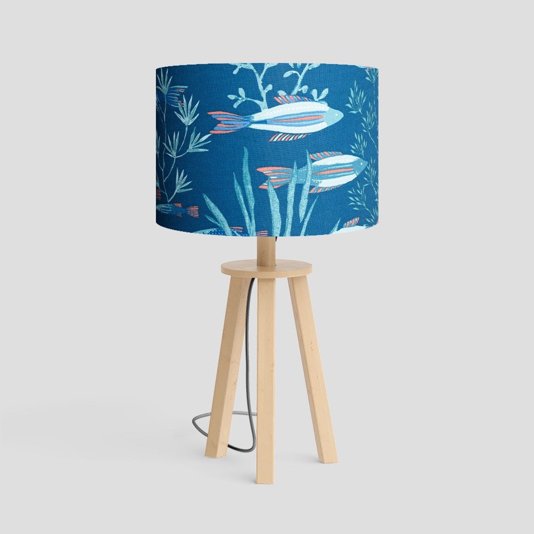 Tropical Fish Drum Lampshade: Handmade Coastal Nautical Decor - Etsy