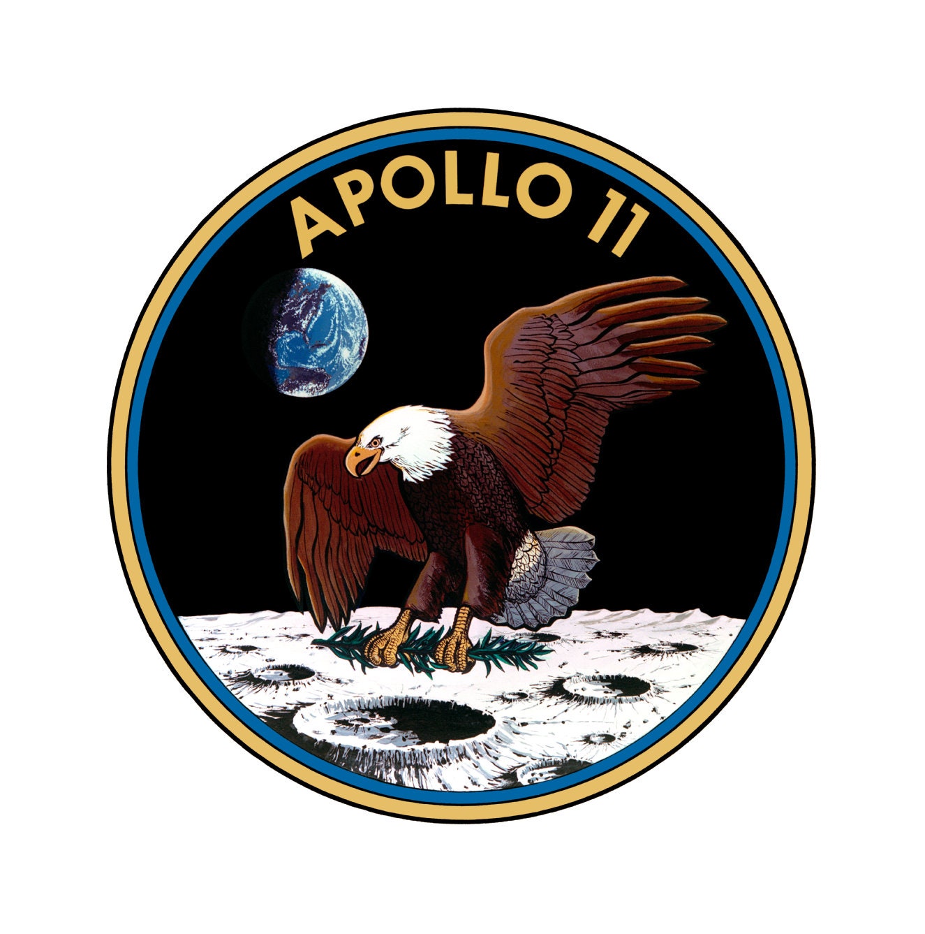 Apollo 11 Logo Vinyl Sticker- Round 3 Inch Diameter - Etsy
