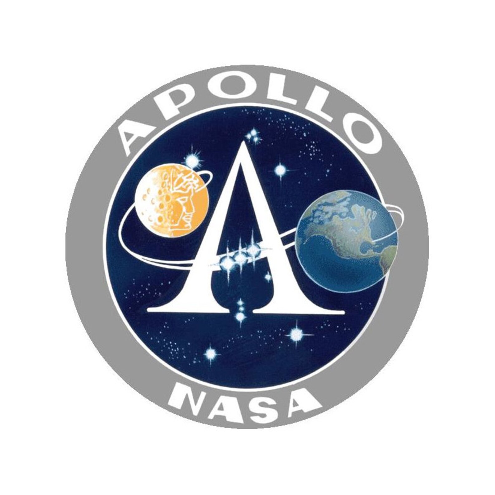 NASA Apollo Program Vinyl Sticker 3in. | Etsy