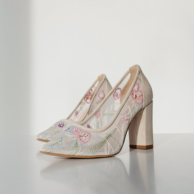 Floral Block Heels - Etsy