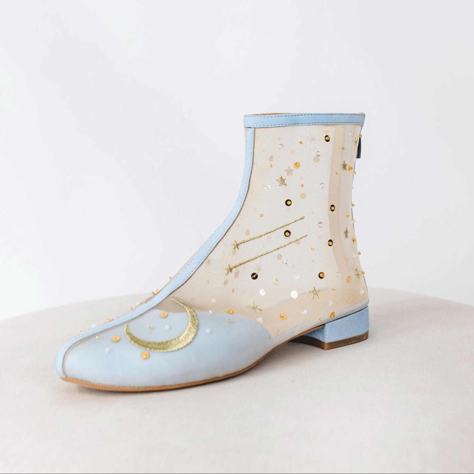 Wedding Ankle Boots With Celestial Embroidery Stars, Sun and Moon ...