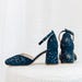 Royal Blue Celestial Bridal Sandals With Stars Embroidery, Wedding ...