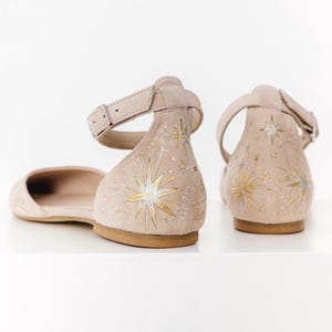 Hand Painted Celestial Bridal Sandals With Stars, Wedding Shoes With ...