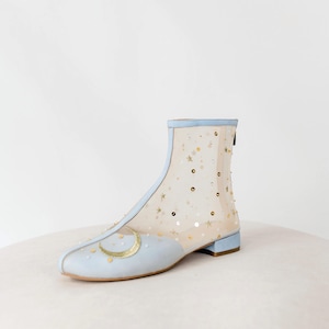 Wedding Ankle Boots With Celestial Embroidery Stars, Sun and Moon ...