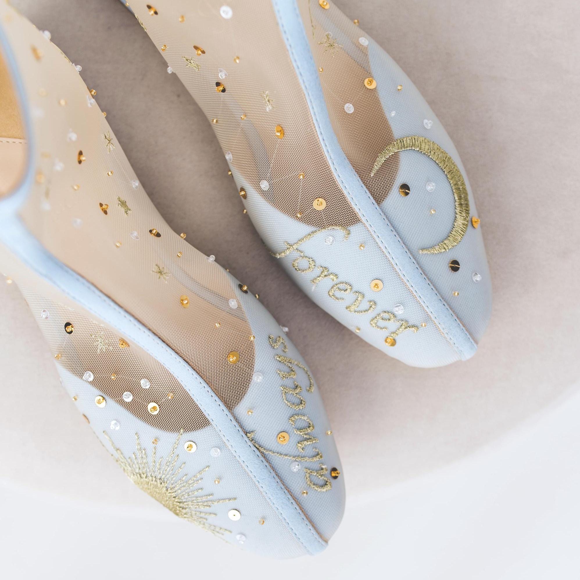 Wedding Ankle Boots With Celestial Embroidery Stars, Sun and Moon ...