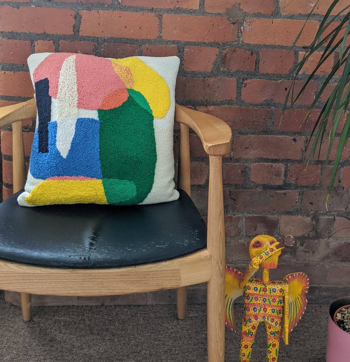 Hand Tufted Cushion, Abstract Design, Colourful Home Decor Punch ...