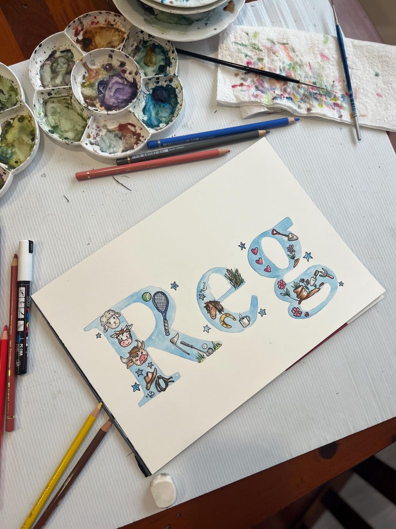 Luxury Watercolour Names - Etsy