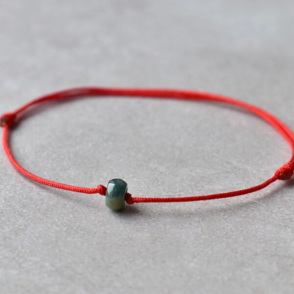 Burmese Jade Red String Bracelet - Etsy