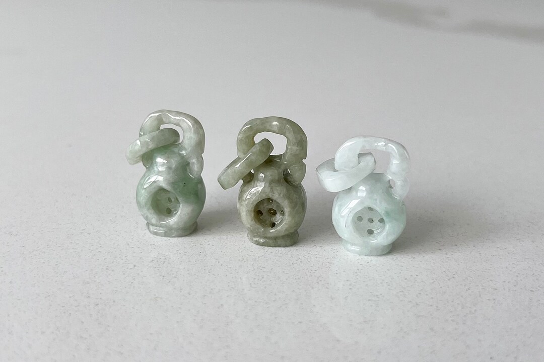 Natural Jadeite Vase Pendant, Natural Burmese Jade Hollow Carved 3D ...