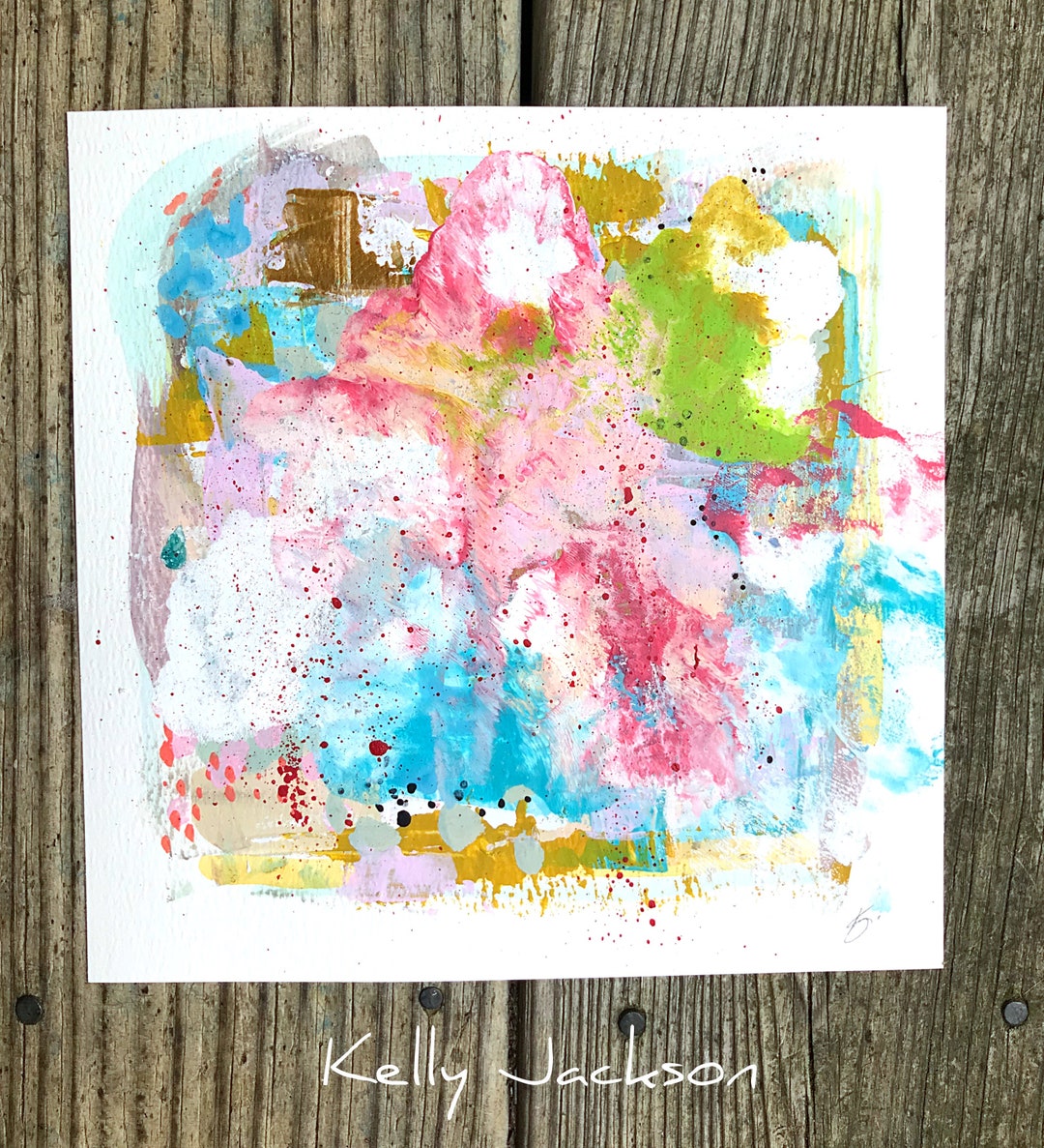 Dream State Original Abstract Painting on Watercolor Paper 8x8 Ready to ...