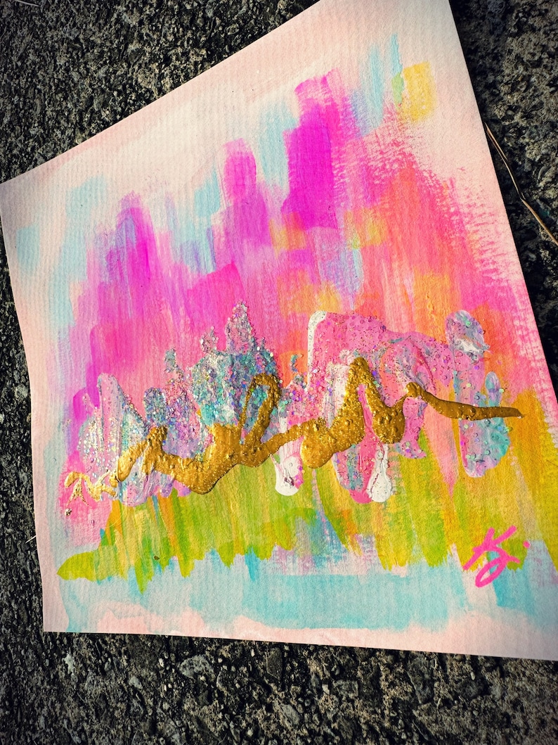 Glisten Original Textured Sparkling Abstract Painting on Paper 8” Ready ...