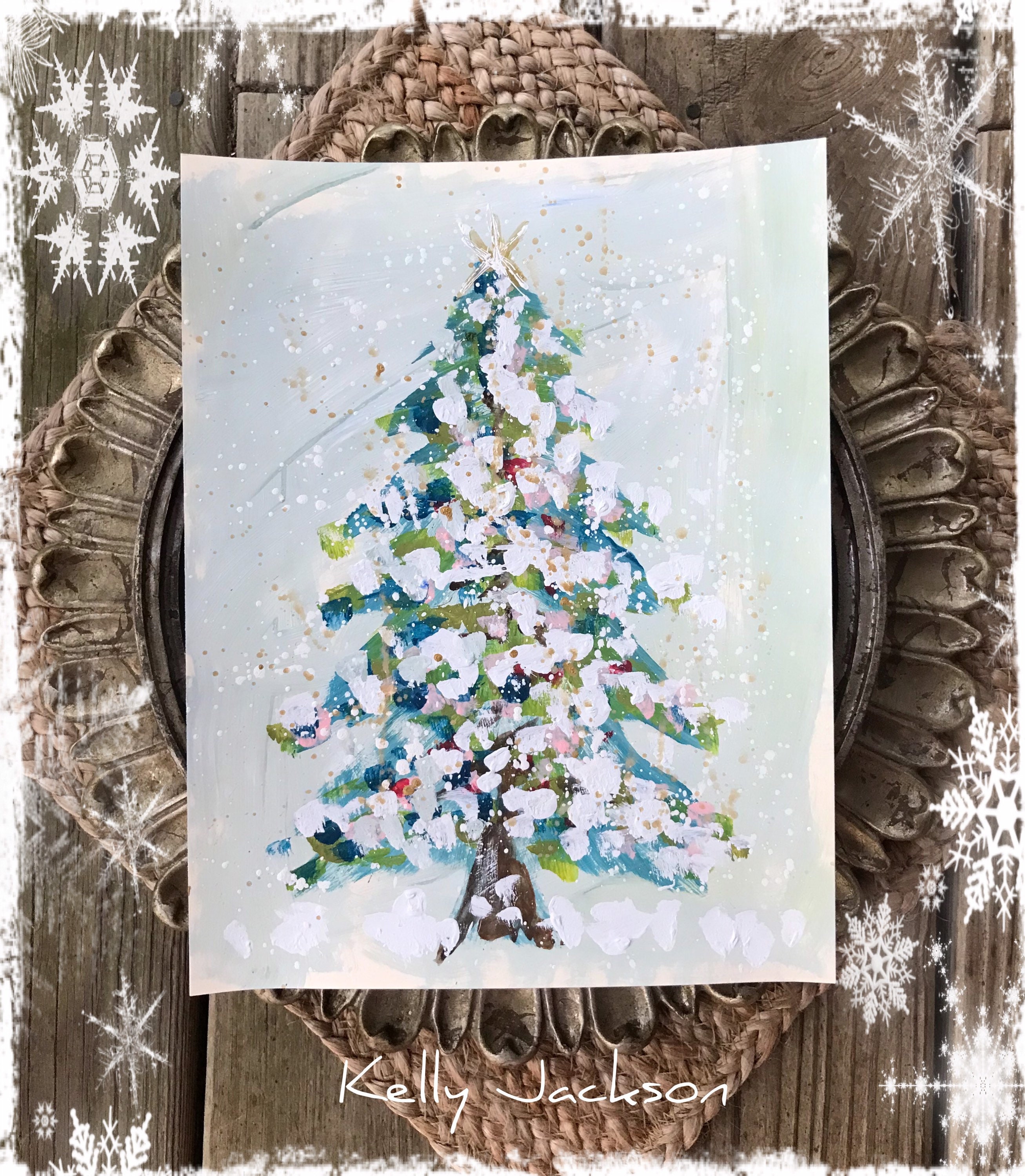 Abstract Christmas Tree Paintings