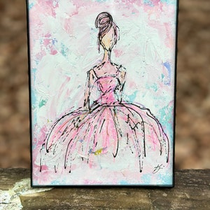 Pink Lady Abstract Figure Mixed Media on Watercolor Paper ...