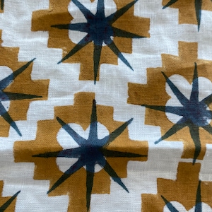 Indian Handloom Linen Hand Block Print Fabric, Block Print Fabric ...