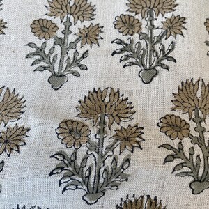 58" Inches Hand Block Printed Linen Fabric , Home Decor Best Linen ...
