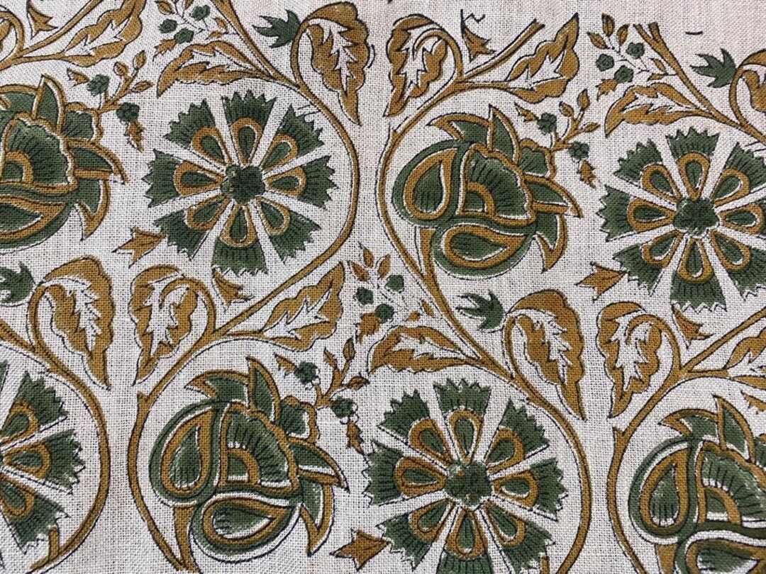 Heavy Linen Fabric Designer Indian Hand Block Print Heavy Fabric ...