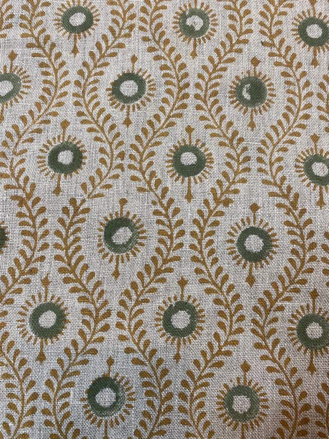 Sahara Motif Handloom Linen Fabric Linen Fabric Flower Mustrad With ...