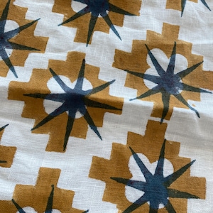 Indian Handloom Linen Hand Block Print Fabric, Block Print Fabric ...