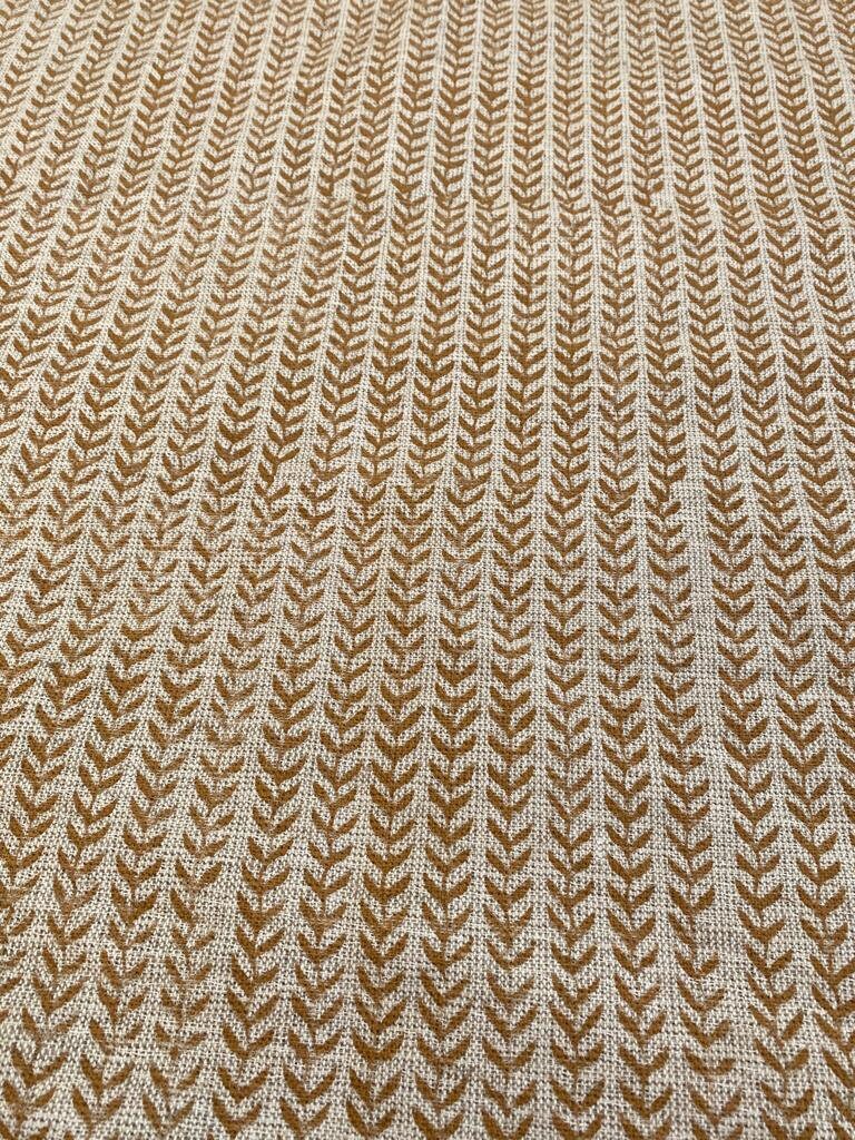 Block Print Handloom Linen Fabric Linen Fabric Flower Tan - Etsy