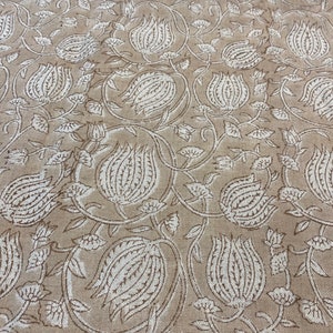 58" Inches Hand Block Printed Linen Fabric , Home Decor Best Linen ...