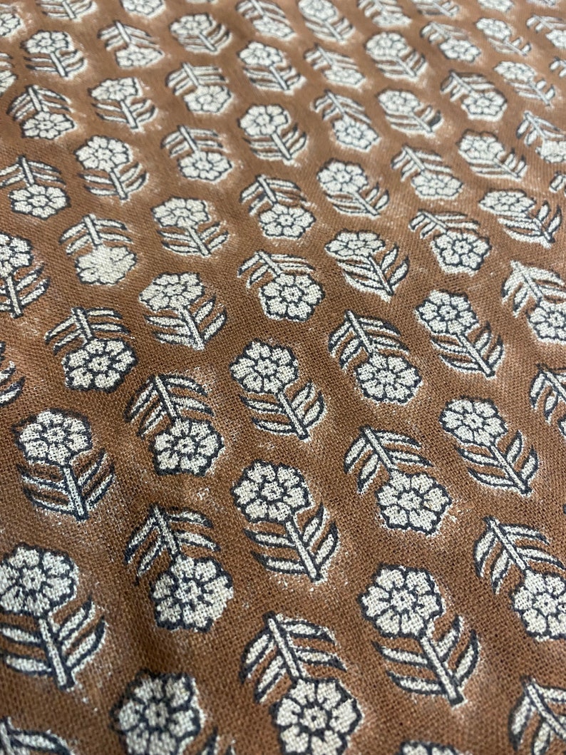 TULSI Buti//indian Hand Block Print Fabric, Indian Linen Fabric, Block ...