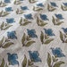 Small Flower Block Print Handloom Linen Fabric upholstery - Etsy
