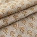 Handloom Linen, Block Print Thick Linen Fabric Brown Floral Block Print ...