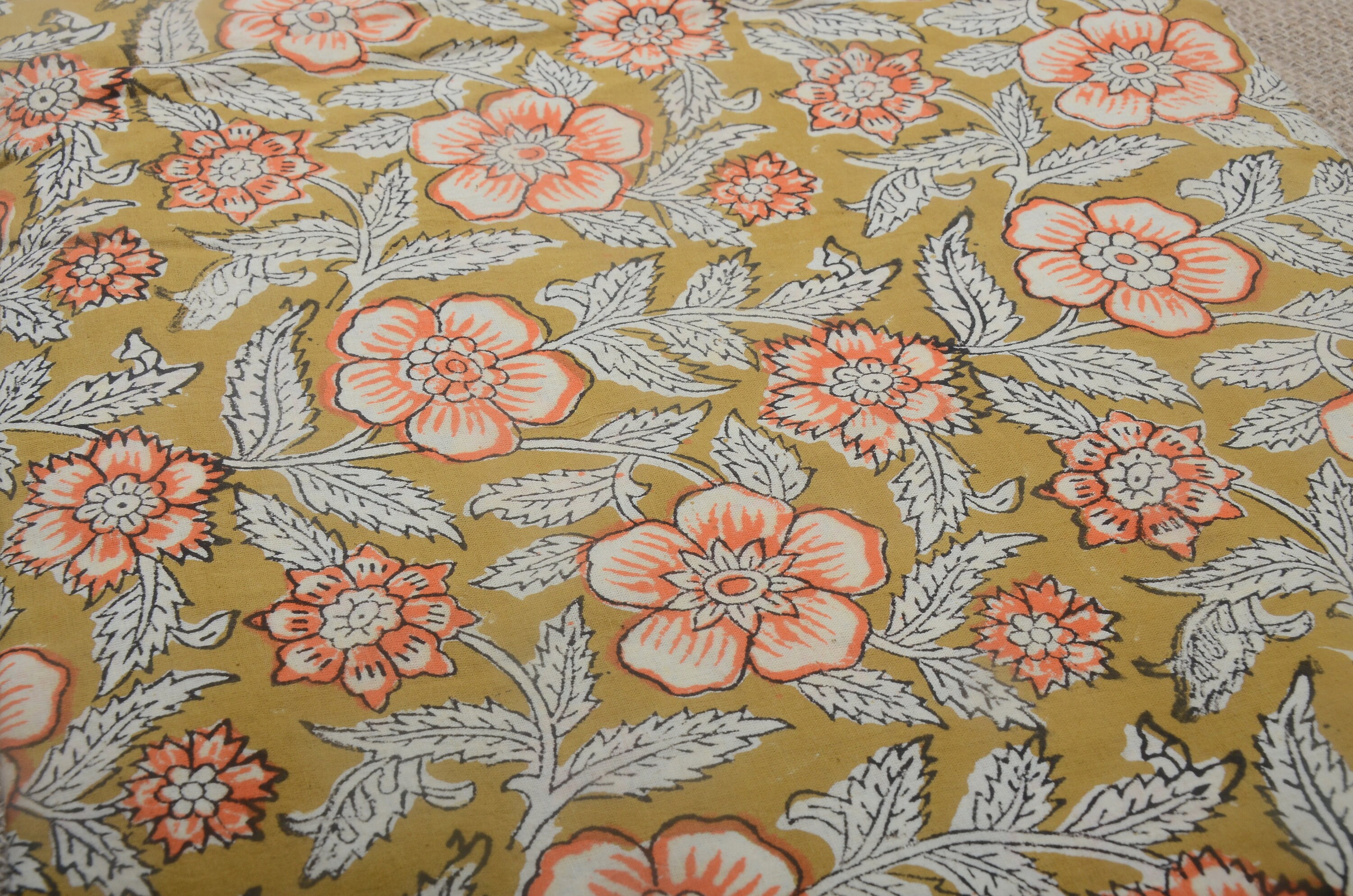 Indian Block Print, Indian Cotton, Hand Stamped Printing, by the Yard ...