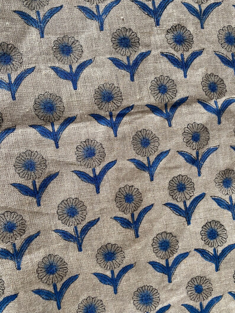 58" Inches Indian Hand Block Print Fabric, Indian Linen Fabric, Block ...