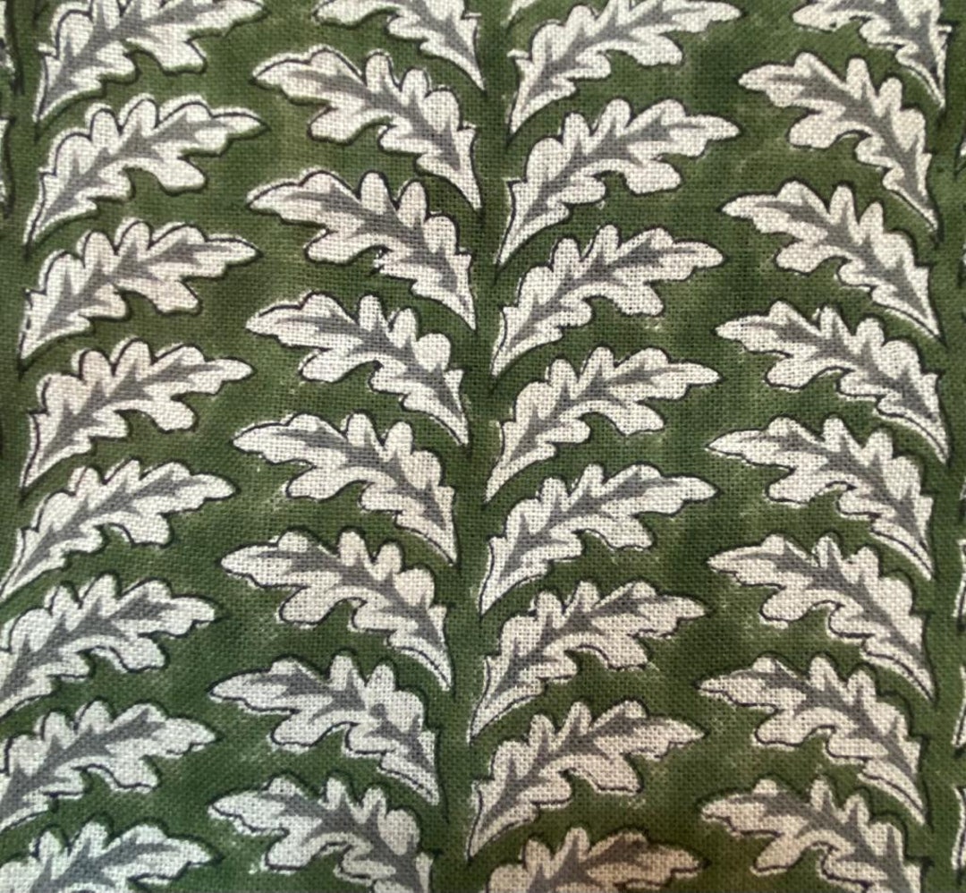 Block Print Fabric, Floral Print Linen, by the Yards, Pillow Cover ...