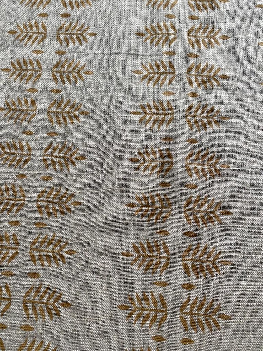 Natural Linen Fabric Indian Linen Fabric Mustrad Colour, Block Printing ...
