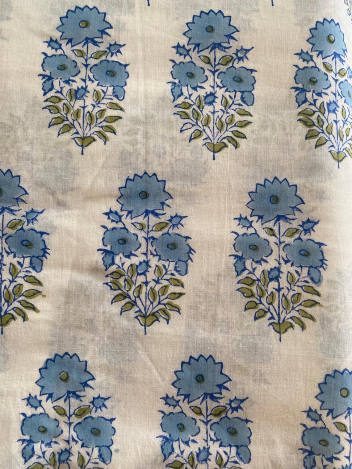 Mughal Flower Block Print Indian Cotton Hand Stamped - Etsy