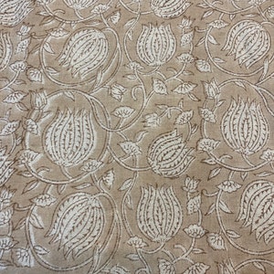 58" Inches Hand Block Printed Linen Fabric , Home Decor Best Linen ...