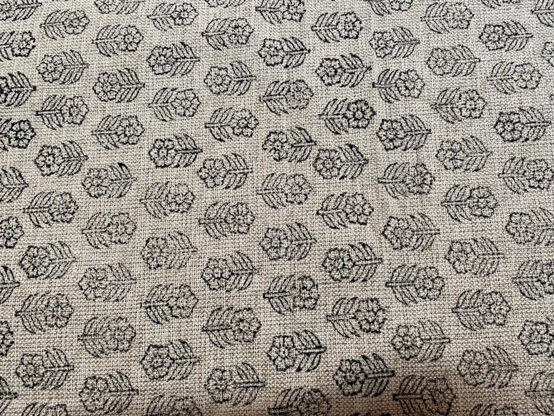Block Print Handloom Linen Fabric Heavy Linen Fabric Black - Etsy