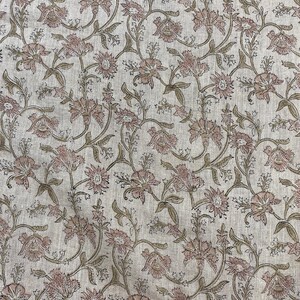 Garden Jal Print // Block Print Floral Linen Fabric, Modern Home Decor ...
