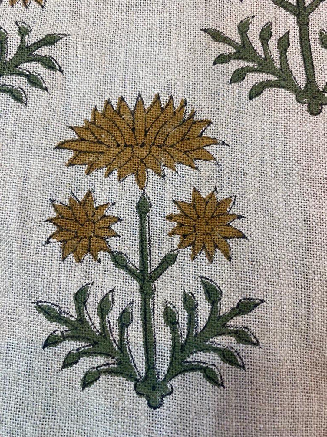 Handloom Linen Fabric Designer Indian Hand Block Print Heavy Fabric ...