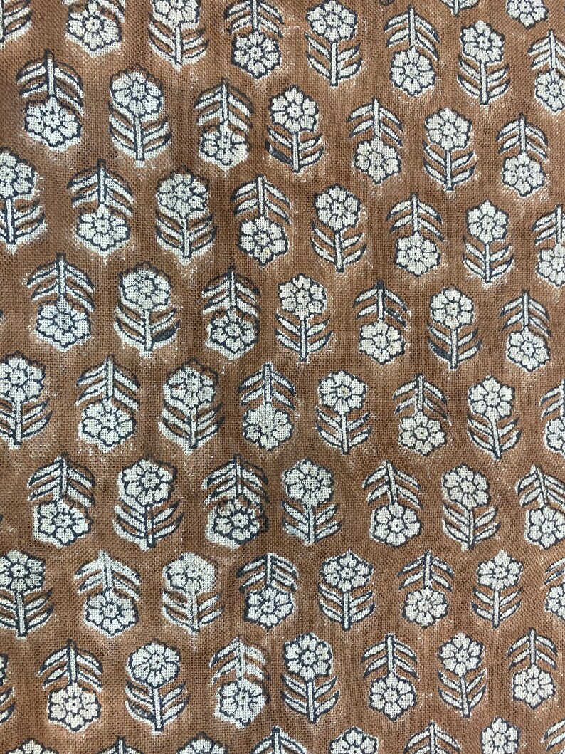 TULSI Buti//indian Hand Block Print Fabric, Indian Linen Fabric, Block ...