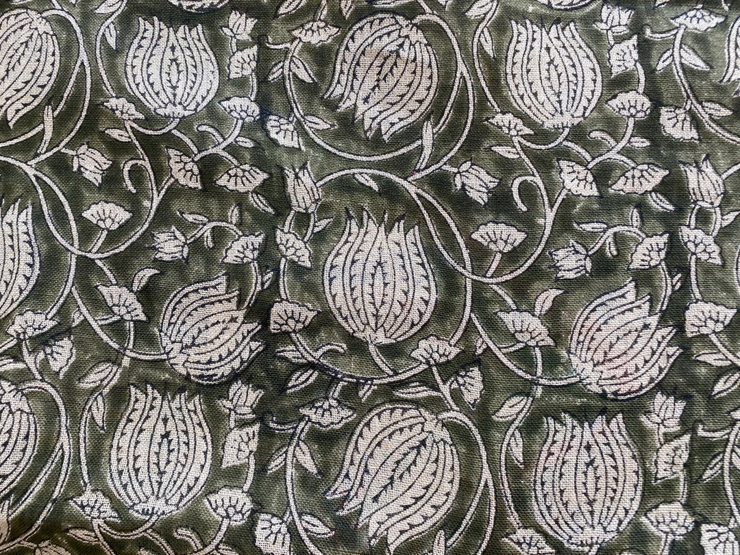 58 Inches Indian Hand Block Print Fabric, Indian Linen Fabric, Block ...