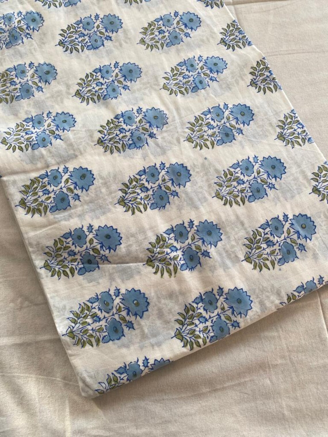 Mughal Flower Block Print Indian Cotton Hand Stamped - Etsy