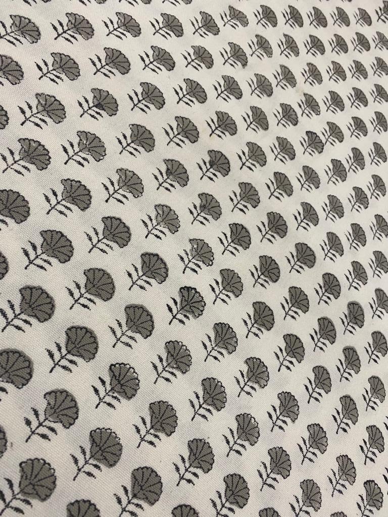 Grey Flower Block Print Cotton Dug Fabric Heavy Cotton Fabric - Etsy