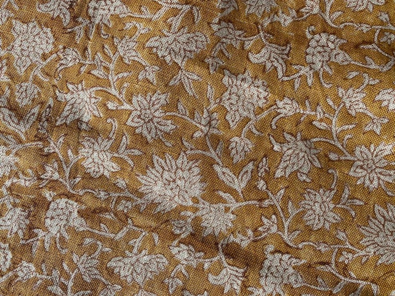Block Print Handloom Linen Fabric Linen Fabric Flower Blush - Etsy