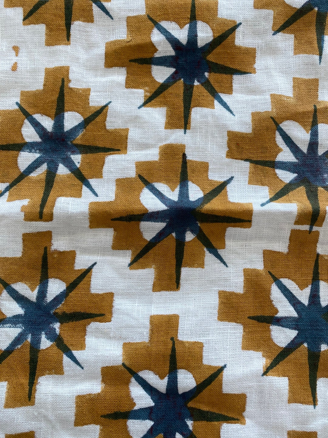 Indian Handloom Linen Hand Block Print Fabric, Block Print Fabric ...